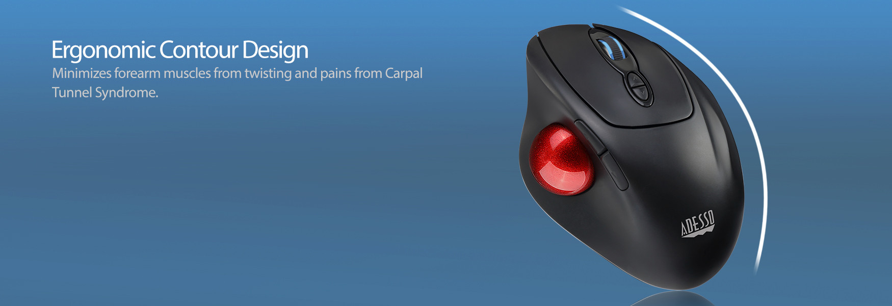 Adesso IMOUSE T30 Wireless Programmable Ergonomic Trackball Mouse, 7 B ...