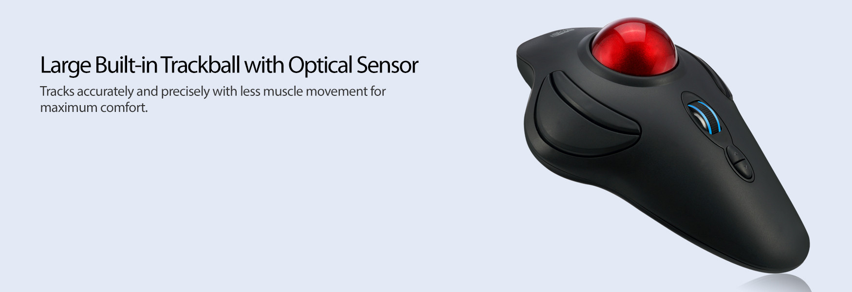 Adesso IMOUSE T40 Wireless Programmable Ergonomic Trackball Mouse, 2.4 ...