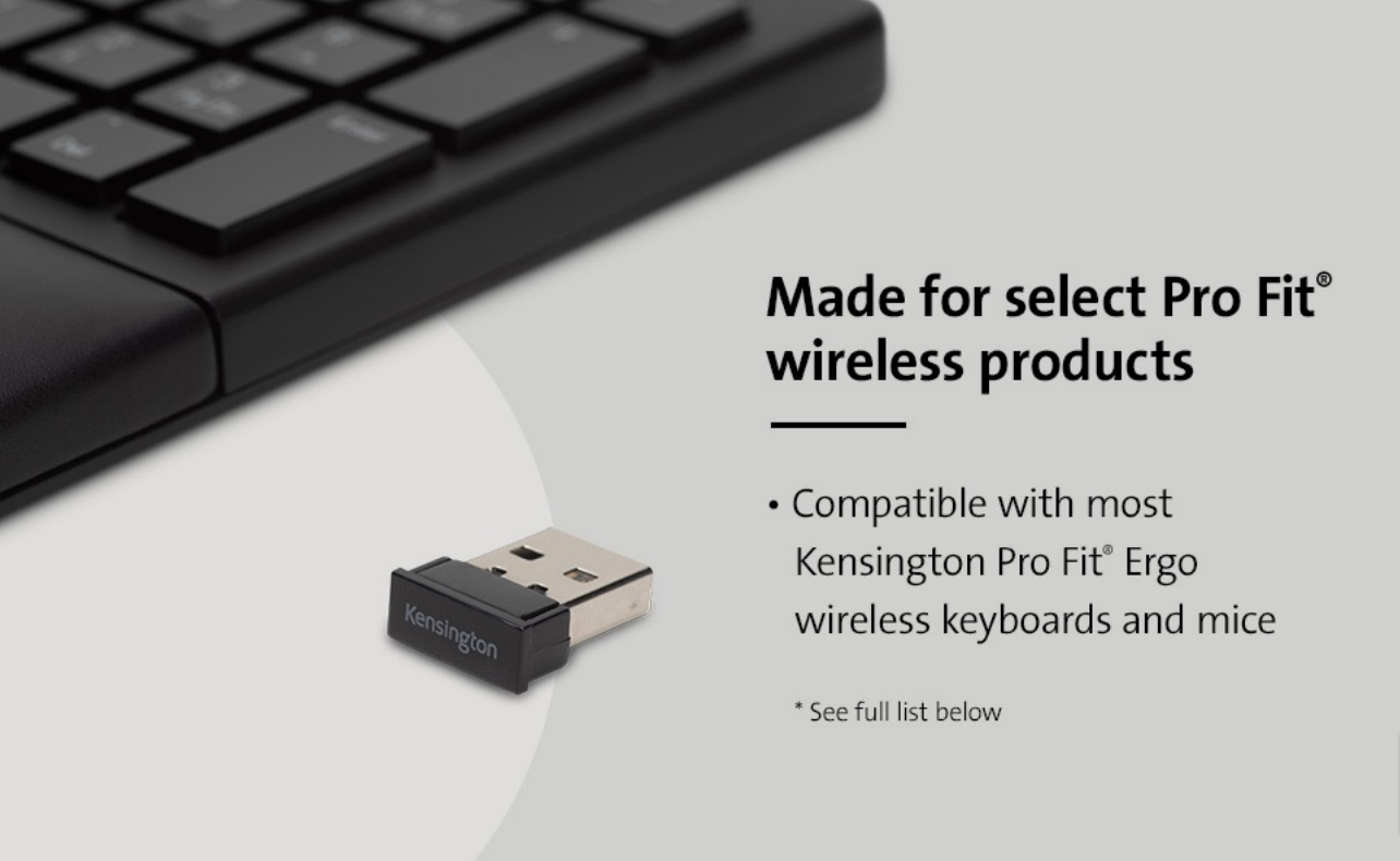 Kensington K75223WW Replacement Receiver for Pro Fit Wireless Keyboard ...