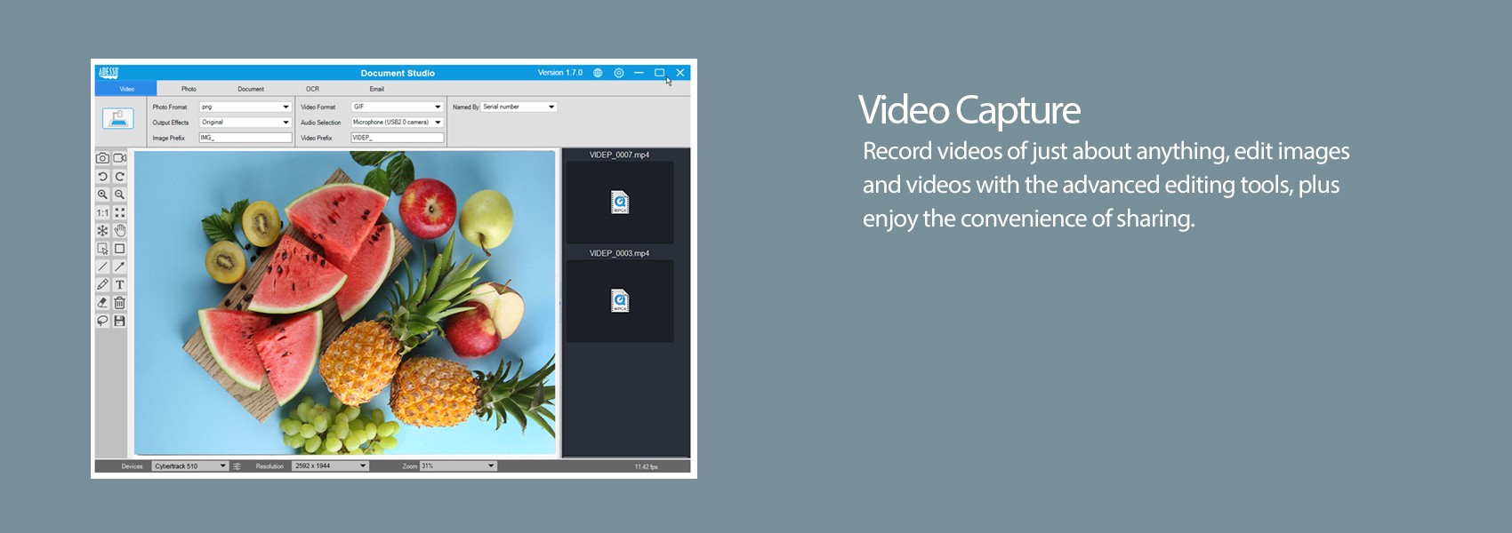 Adesso CYBERTRACK 810 Document Camera - CMOS, 3.8x Optical Zoom ...
