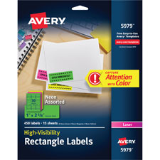 Office Quarters: From $16.03 - AVE-5970 Avery Neon Laser Labels AVE ...